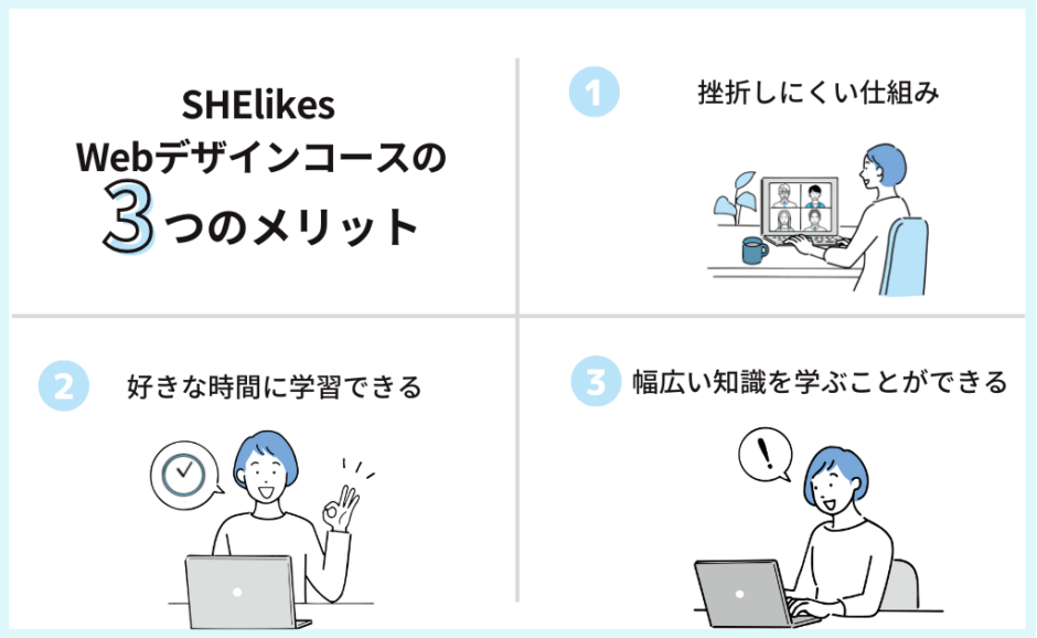 SHElikesのWebデザインコースの評判はどう？口コミを元に紹介！ | HRtable